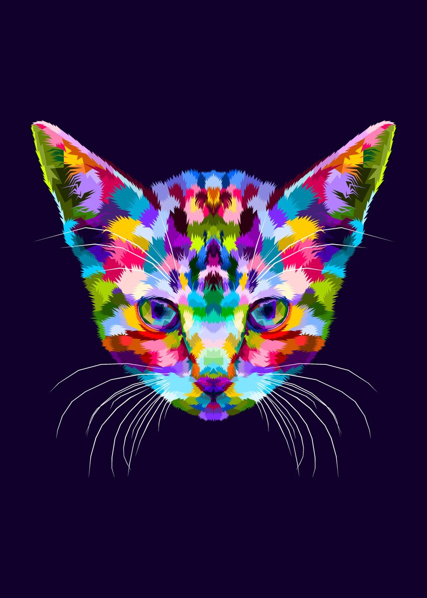 'Colorful kitten' Poster, picture, metal print, paint by Le Duc Hiep ...