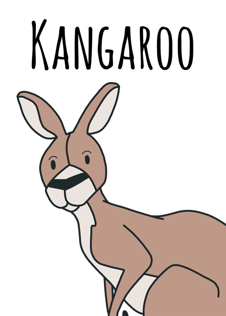 'Animation Kangaroo Poster' Poster, picture, metal print, paint by ...