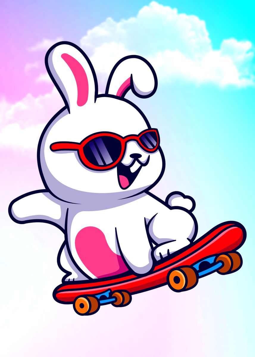 'Rabbit' Poster, picture, metal print, paint by khoa doan | Displate