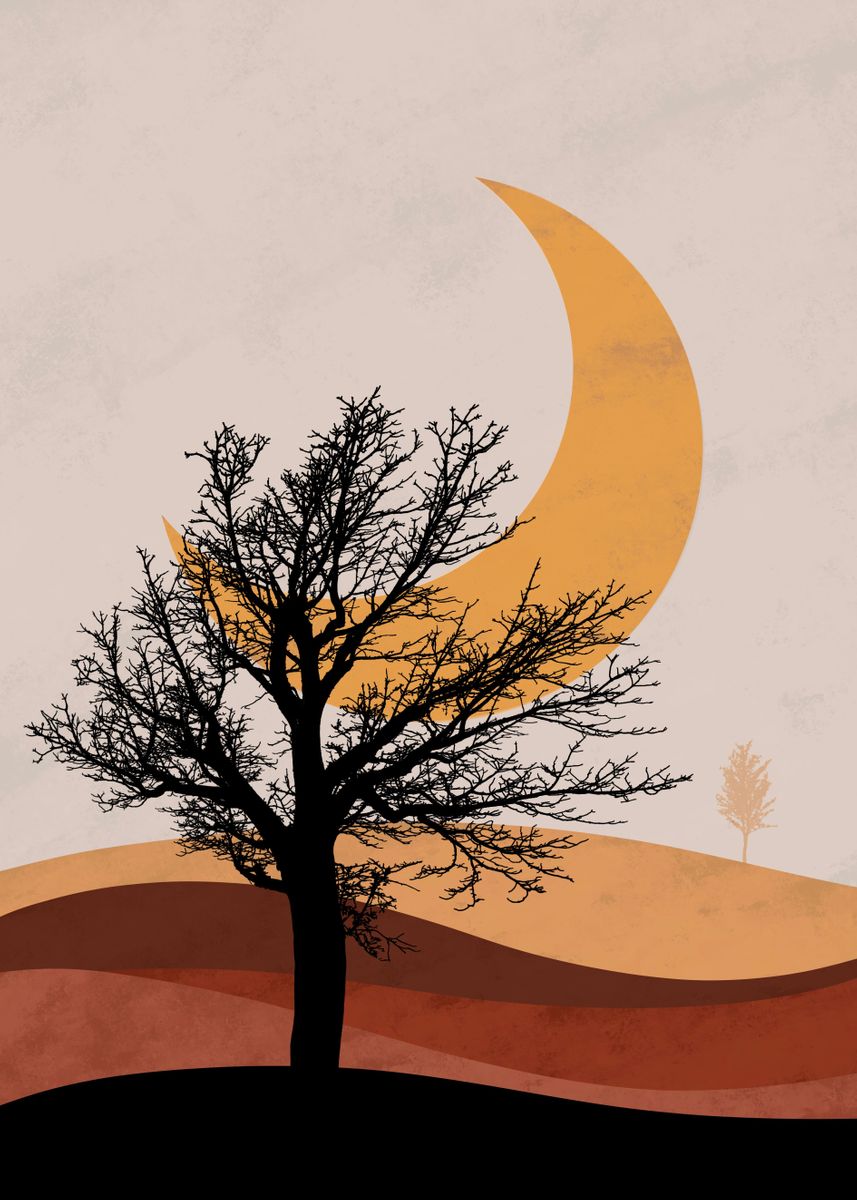 'Aesthetic minimal Moon' Poster by Aiden Tells | Displate