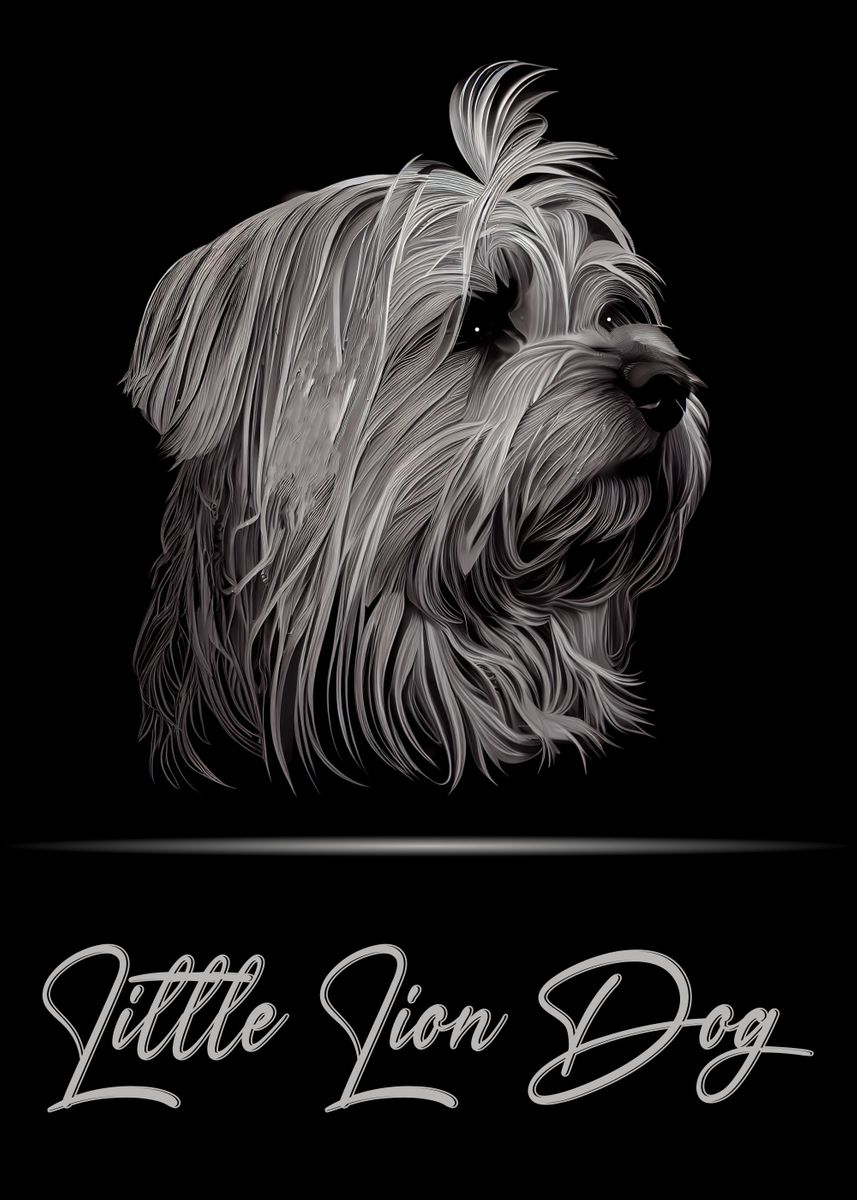 'Little Lion Dog' Poster, picture, metal print, paint by Artistic ...