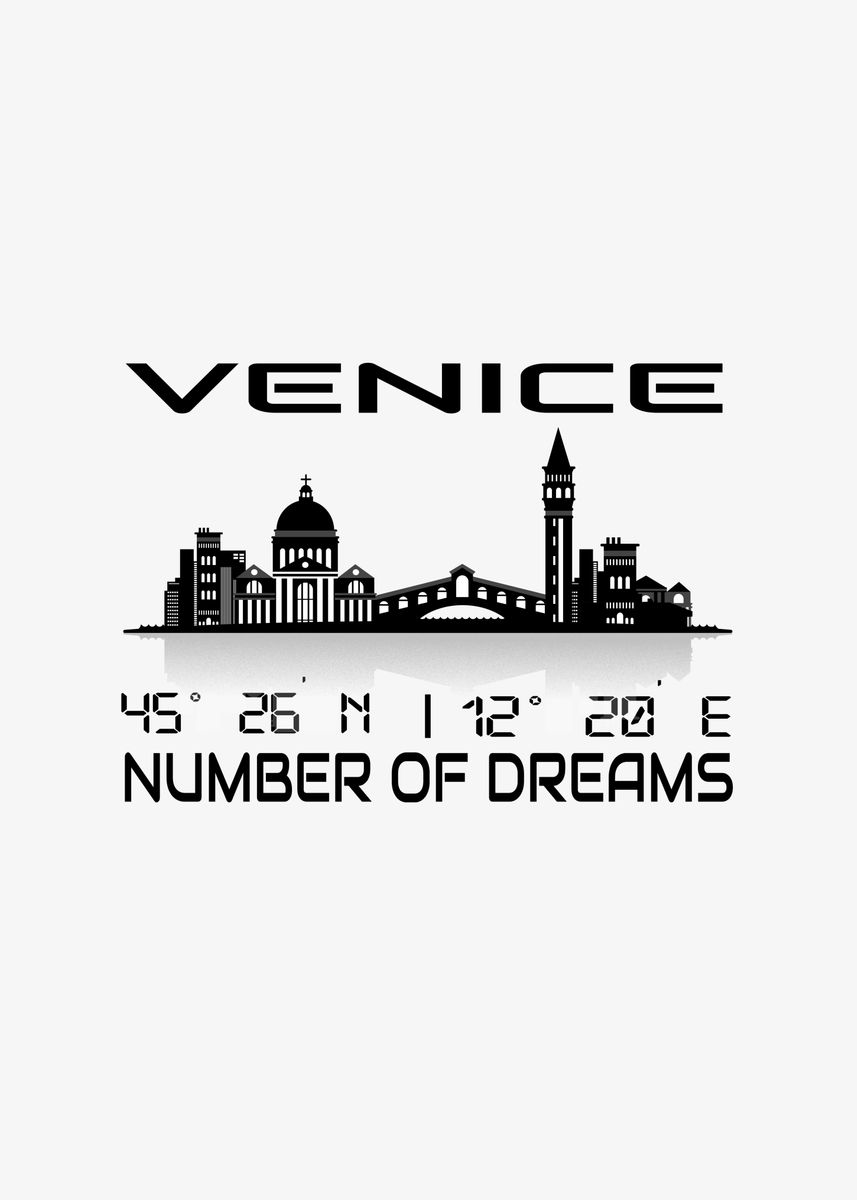 'GPS Coordinates Venice' Poster, picture, metal print, paint by NoPlanB ...