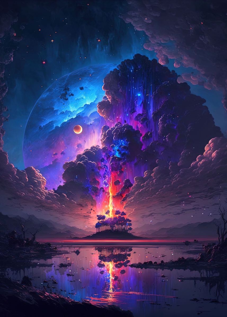 'Island in Space' Poster, picture, metal print, paint by Ben Krefta ...