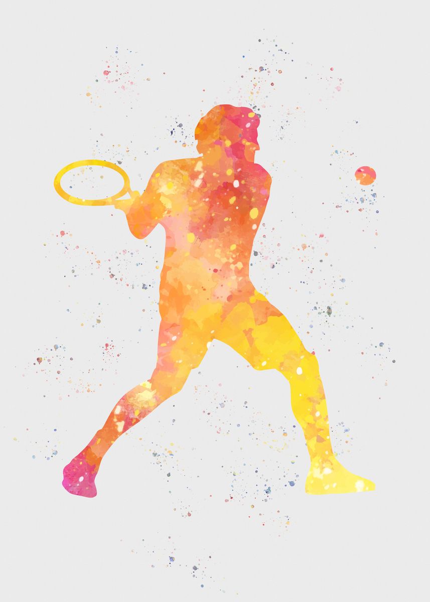 'Tennis Player' Poster, picture, metal print, paint by Ollie Reid ...