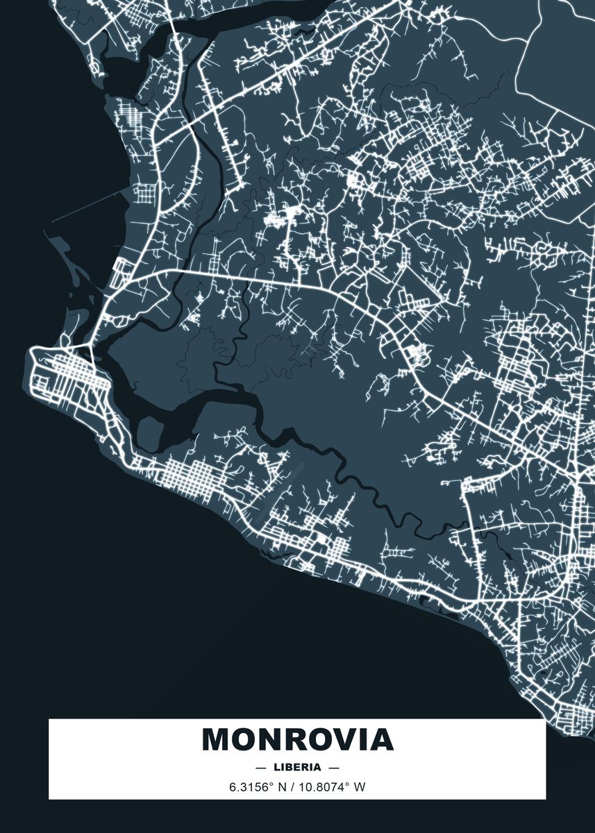 'Monrovia' Poster, picture, metal print, paint by Bo Kev | Displate