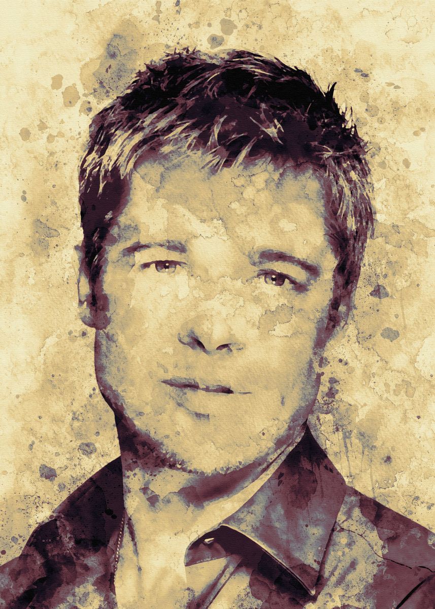 'Brad Pitt' Poster, picture, metal print, paint by HildaWarren Studio ...