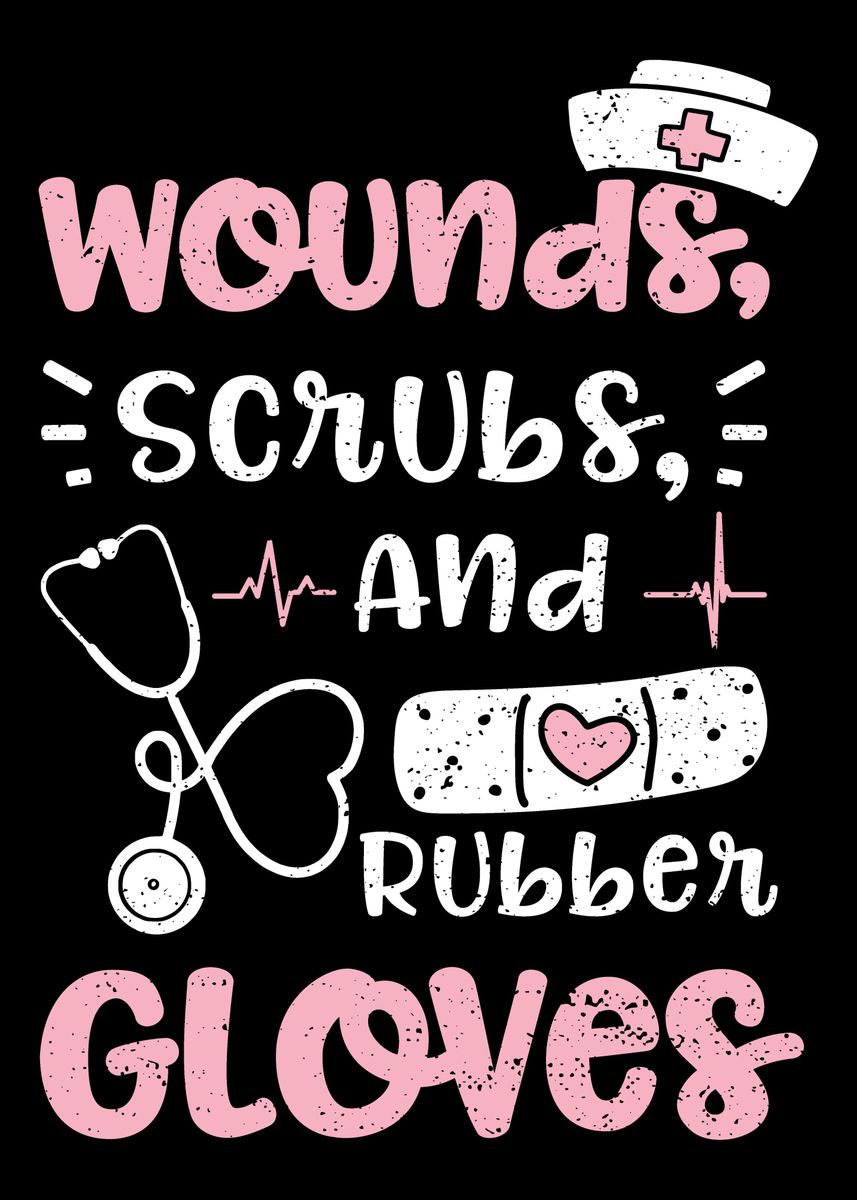 'Wounds Scrubs And Rubber' Poster, picture, metal print, paint by ...