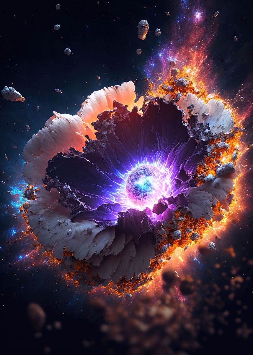 'Abstract Space flower' Poster, picture, metal print, paint by Arturo ...