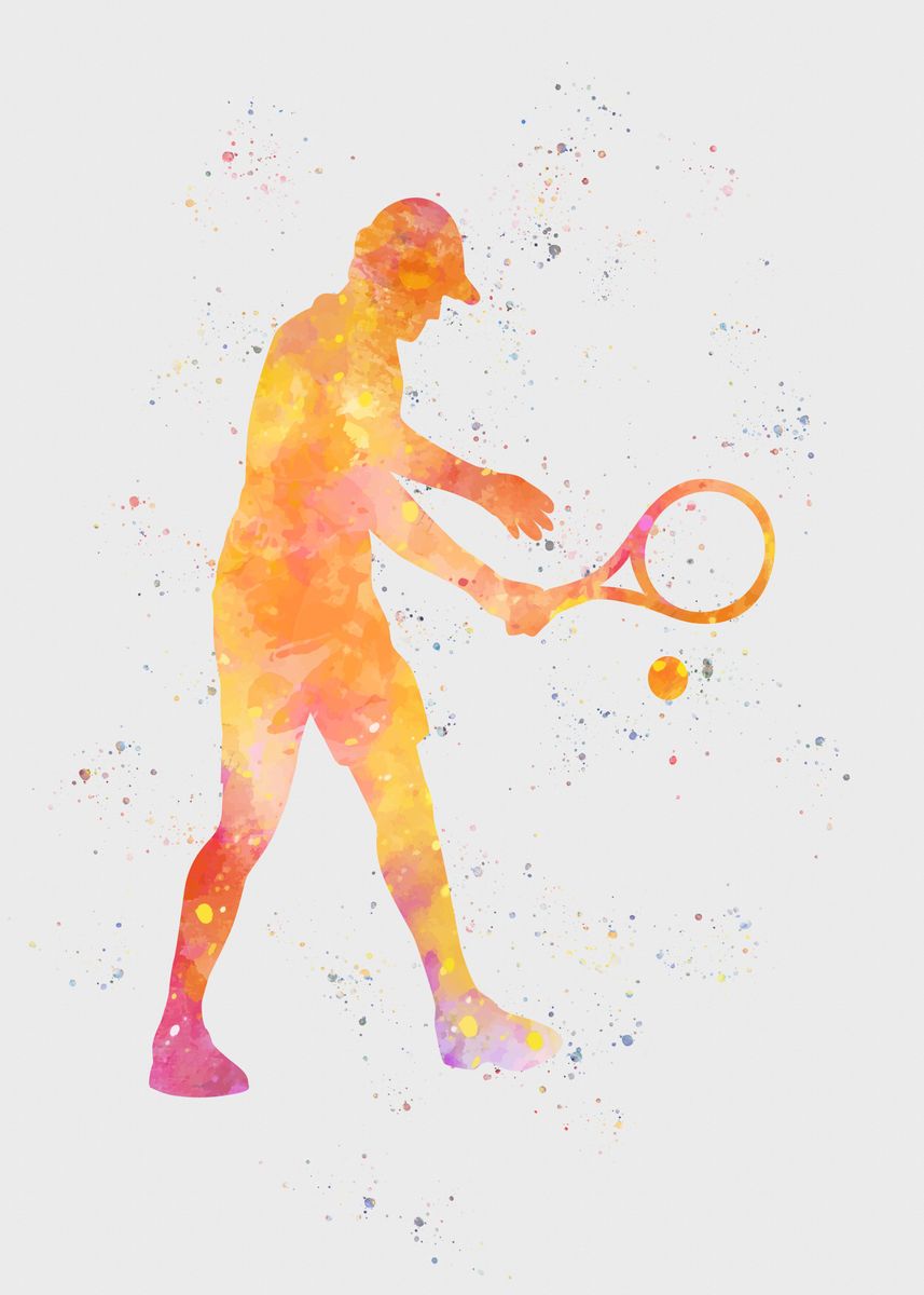 'Tennis Player' Poster, picture, metal print, paint by Ollie Reid ...