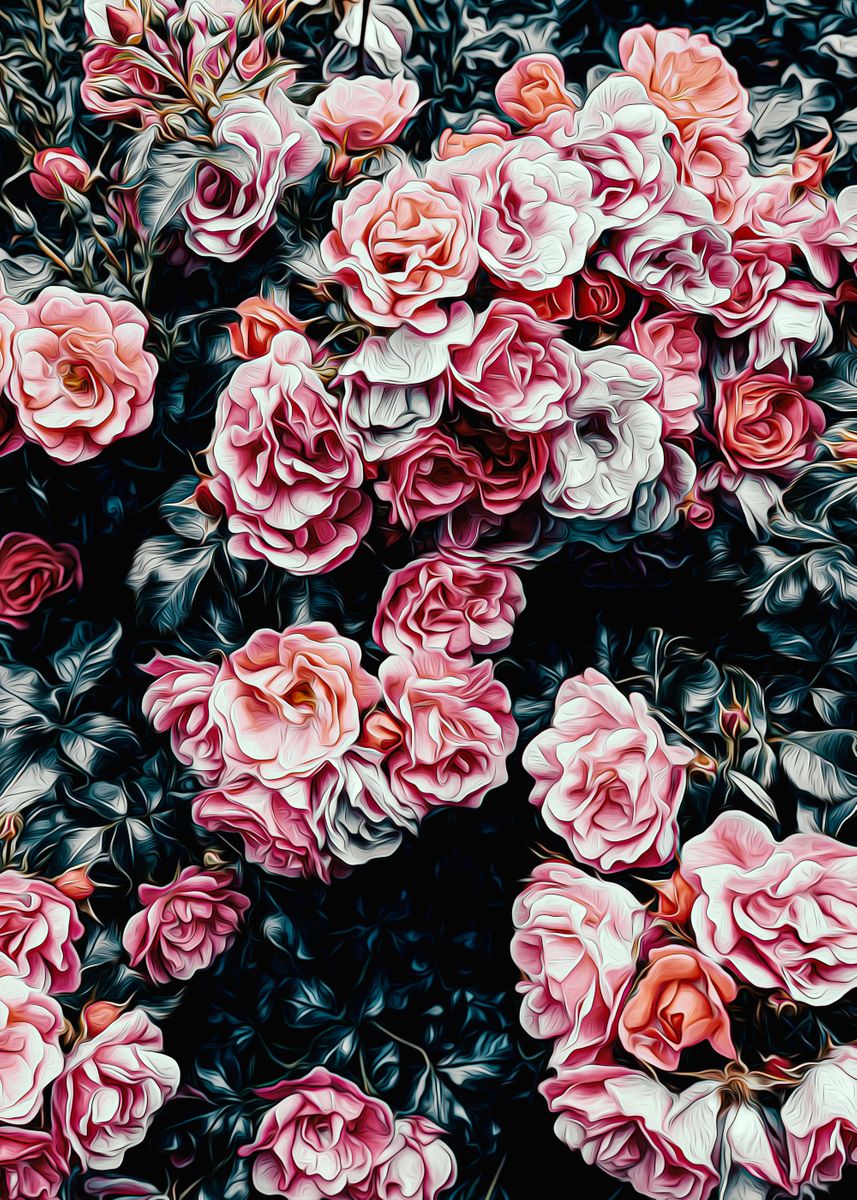 'Flower' Poster, picture, metal print, paint by Ties Rosi | Displate