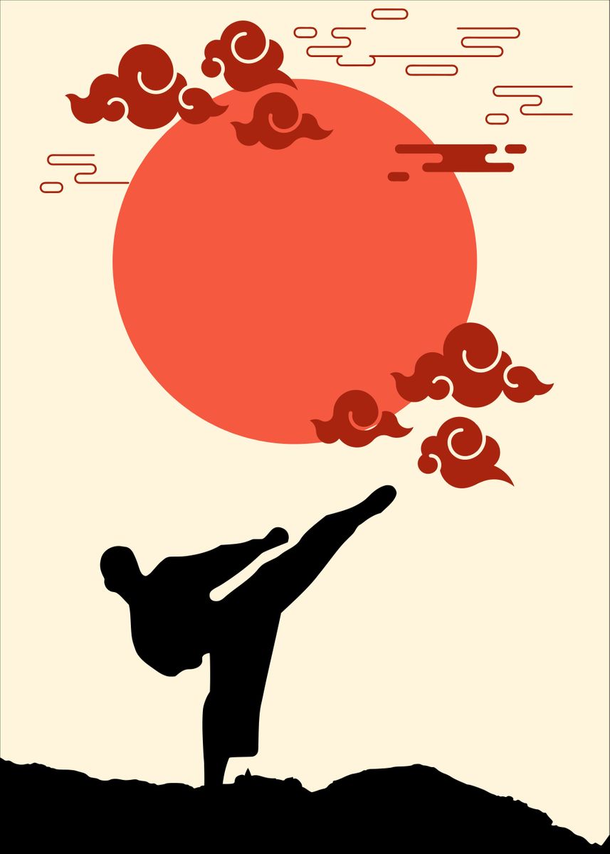 'Karate Kick' Poster, picture, metal print, paint by Trending ...