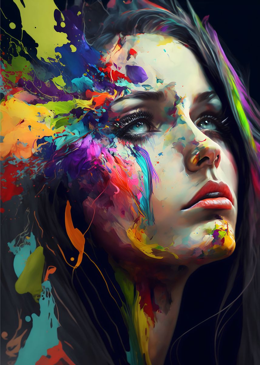 'Colorful woman ' Poster, picture, metal print, paint by Nathan Ponty ...