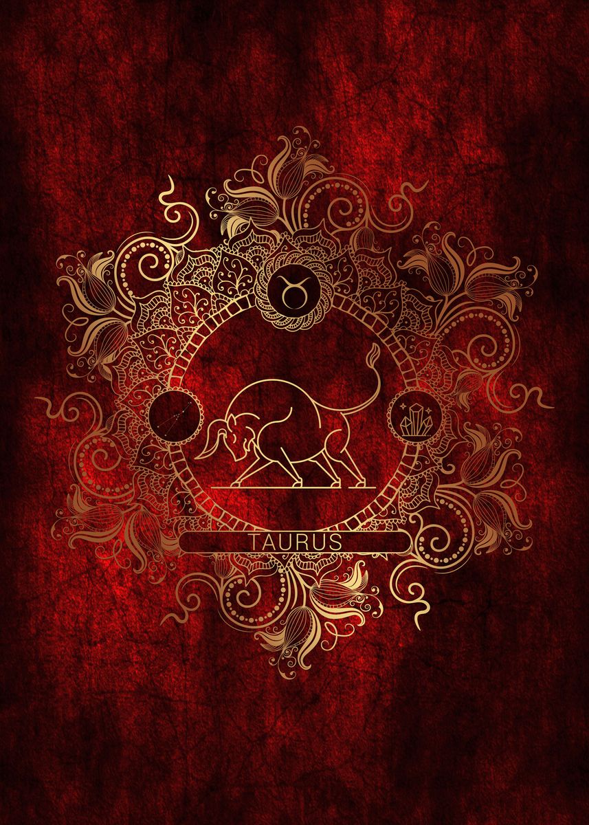 'Zodiac Fire Taurus' Poster, picture, metal print, paint by Alexandre ...