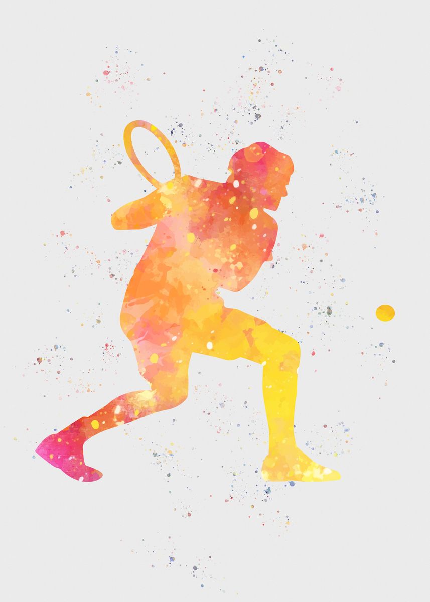 'Tennis Player' Poster, picture, metal print, paint by Ollie Reid ...