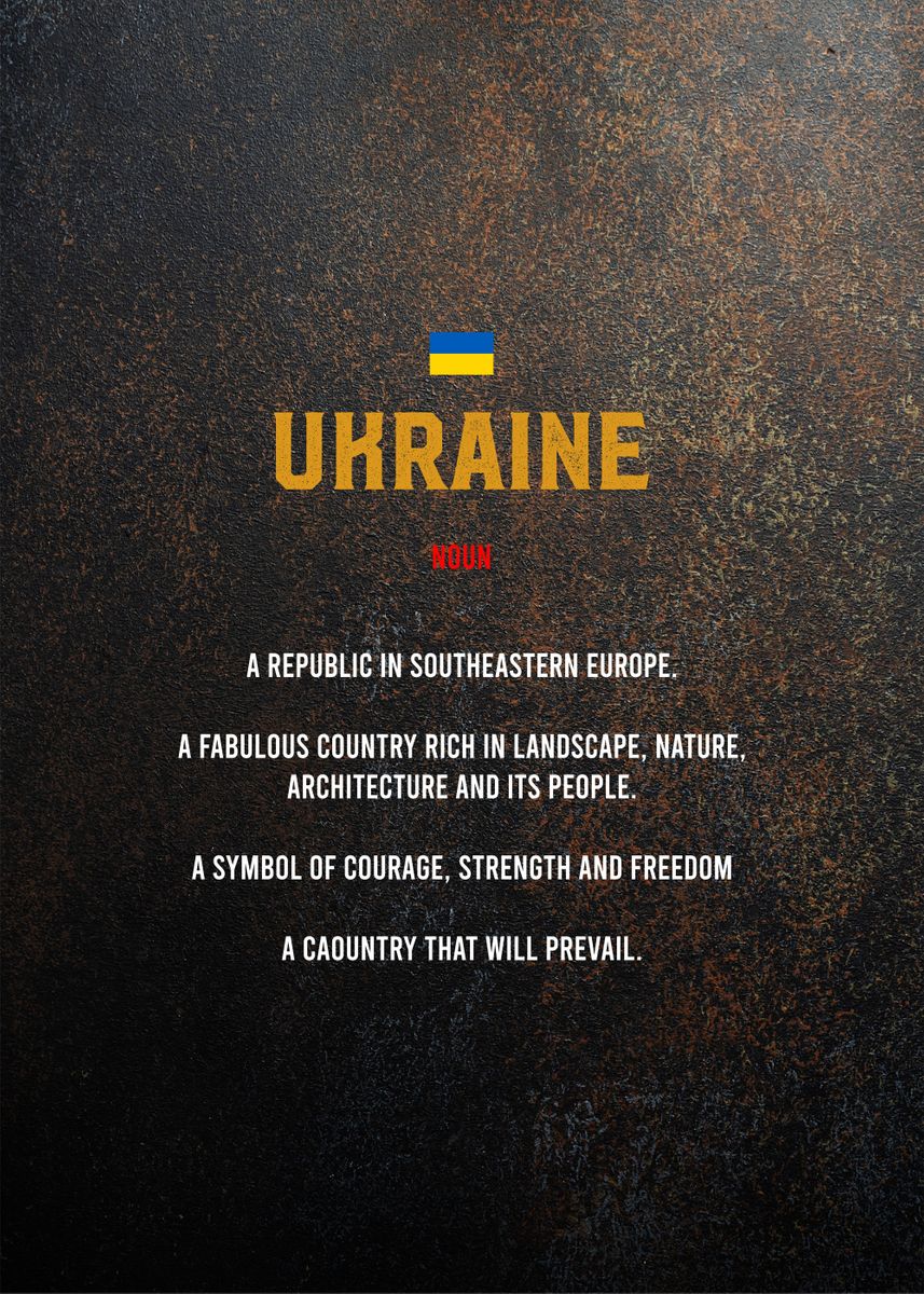 'ukraine definition text' Poster, picture, metal print, paint by ...