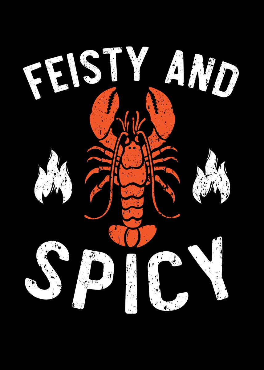 'Feisty And Spicy Lobster' Poster, picture, metal print, paint by NAO ...