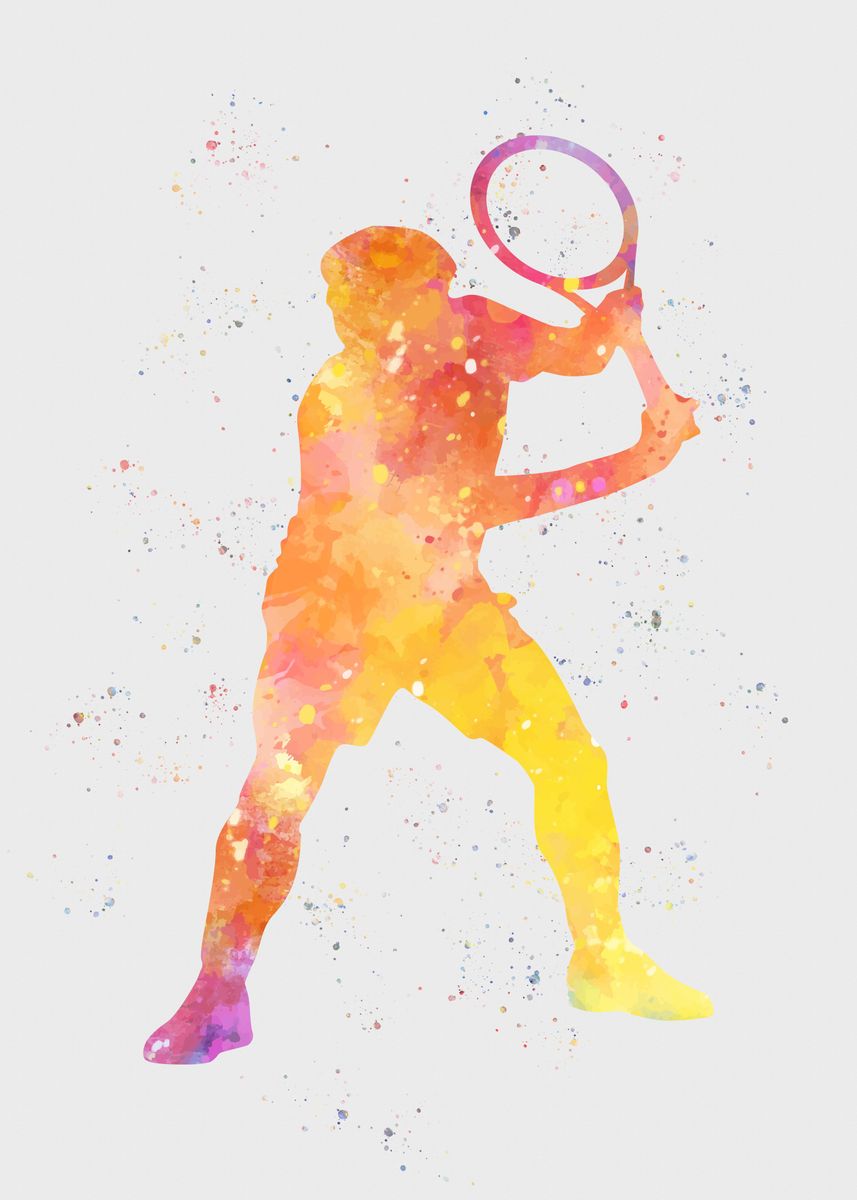 'Tennis Player' Poster, picture, metal print, paint by Ollie Reid ...