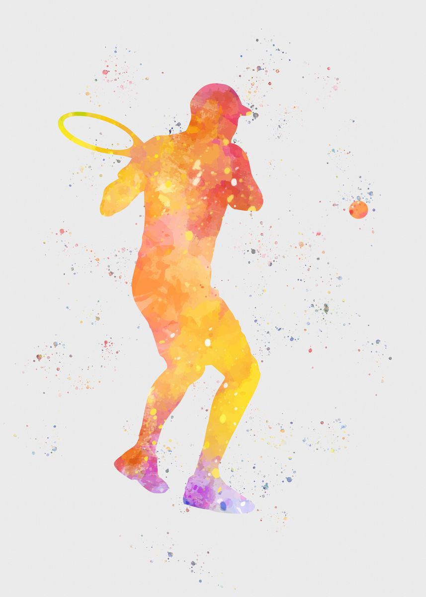 'Tennis Player' Poster, picture, metal print, paint by Ollie Reid ...