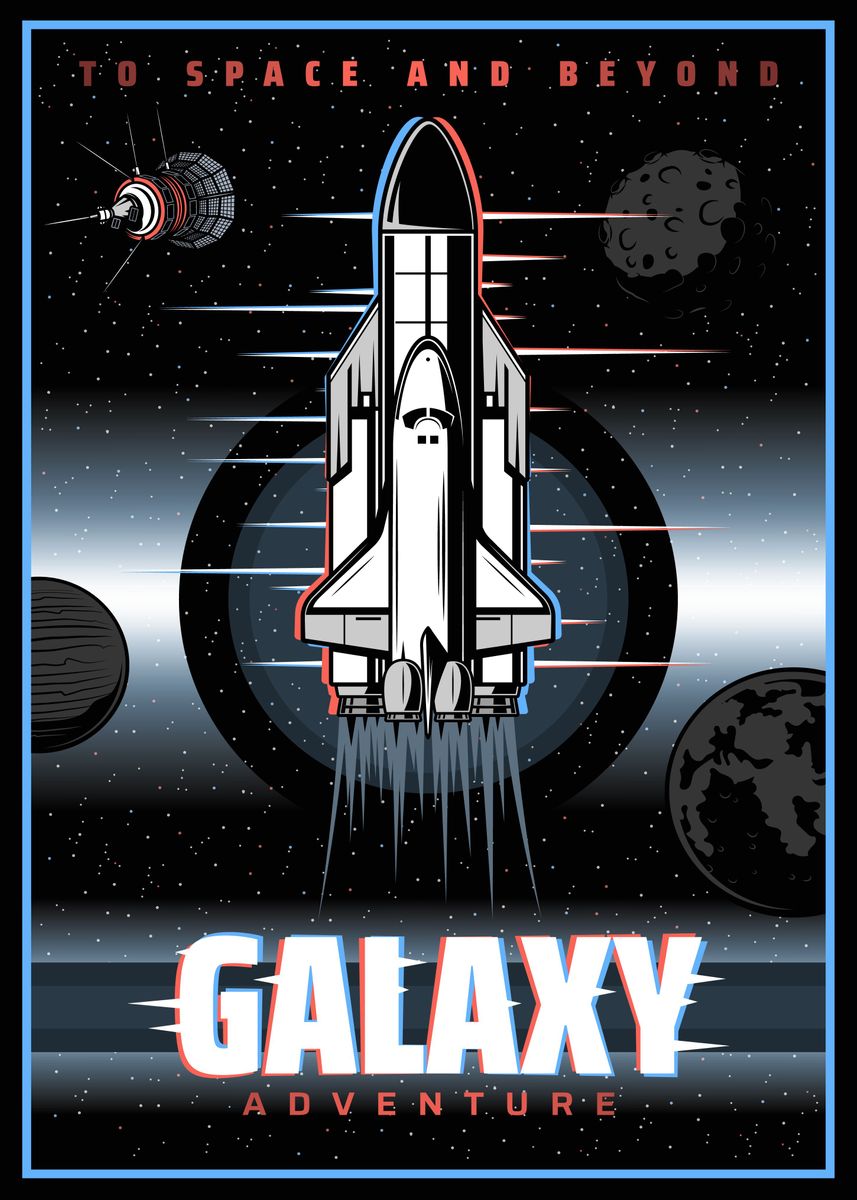 'Galaxy' Poster, picture, metal print, paint by 3am | Displate