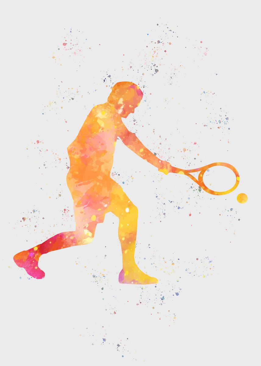 'Tennis Player' Poster, picture, metal print, paint by Ollie Reid ...
