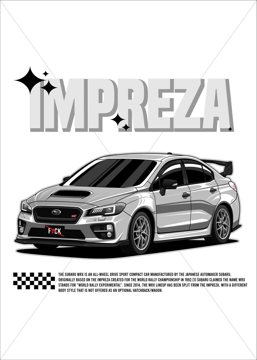 'Subaru WRX STI Impreza W9' Poster, picture, metal print, paint by Heru ...