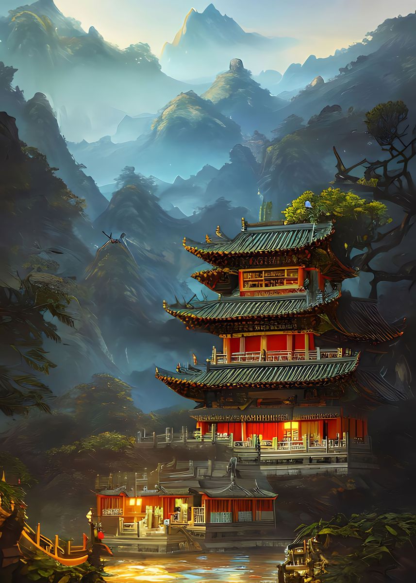 ' Digital Painting Palaces' Poster, picture, metal print, paint by Alex ...