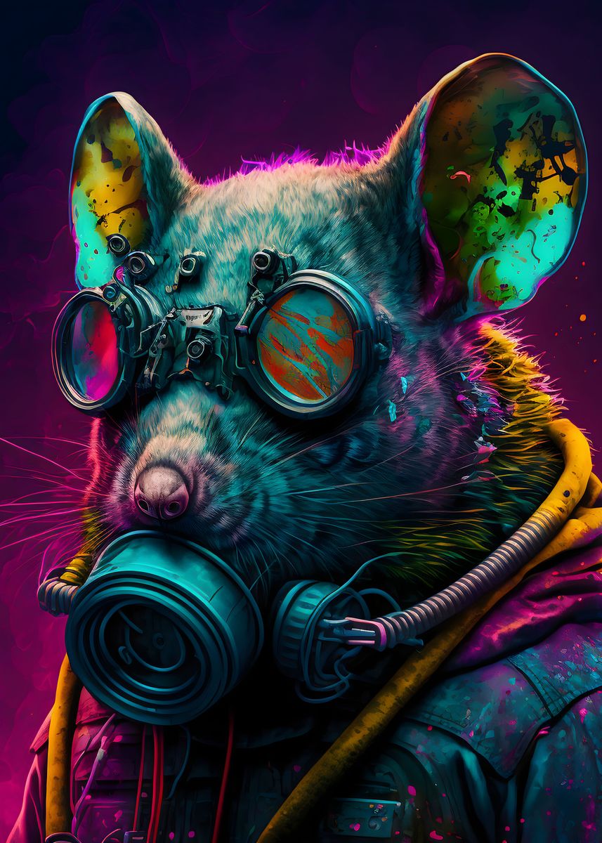 'Cyberpunk Doomsday Rat ' Poster, picture, metal print, paint by ...