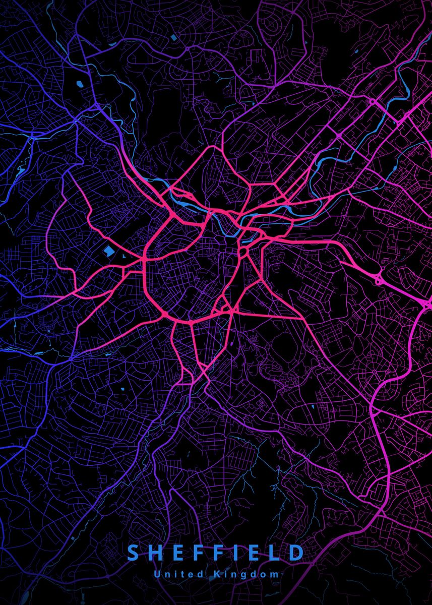 'Sheffield' Poster, picture, metal print, paint by Deeo | Displate