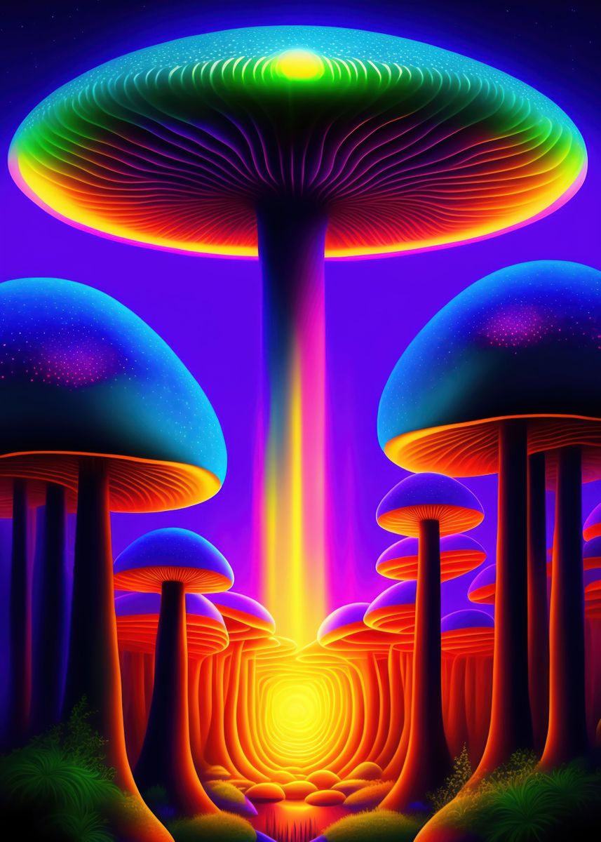 'psychedelic' Poster, picture, metal print, paint by RonnieArts | Displate
