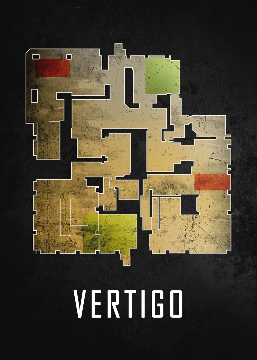'Vertigo Map Black' Poster, picture, metal print, paint by Counter ...