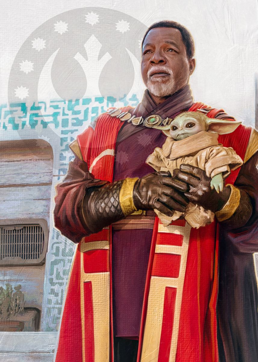 'Greef Karga & Grogu' Poster, picture, metal print, paint by Star Wars ...