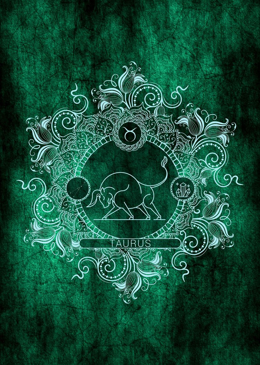 'Zodiac Mint Taurus' Poster, picture, metal print, paint by Alexandre ...