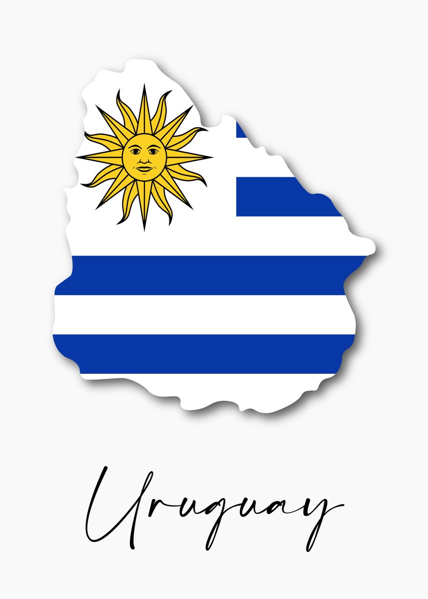 'Uruguay Country Map Flag' Poster, picture, metal print, paint by ...