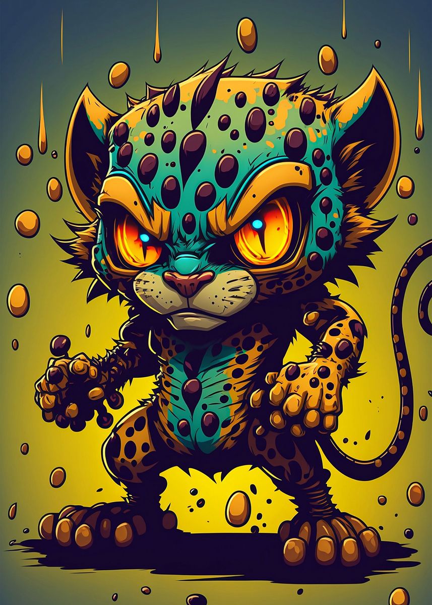 'Kong Fu Leopard' Poster, picture, metal print, paint by Funny Fur ...