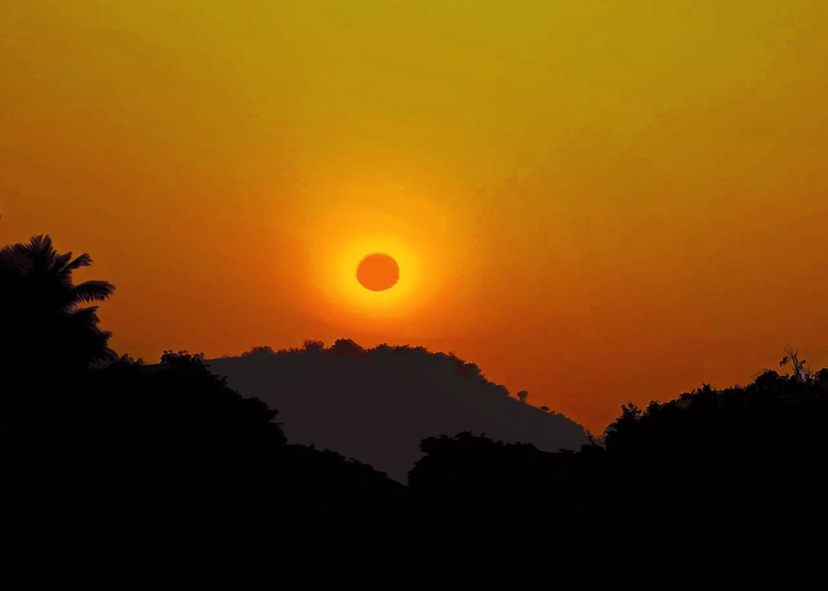 'Falling Sun' Poster by Gani Bijish | Displate