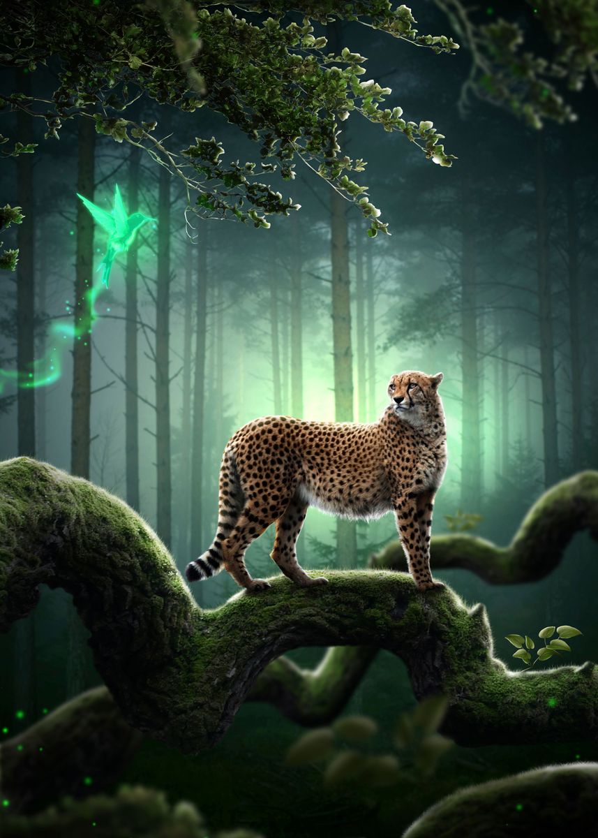 'Magical Forest Cheetah' Poster by murtzart | Displate