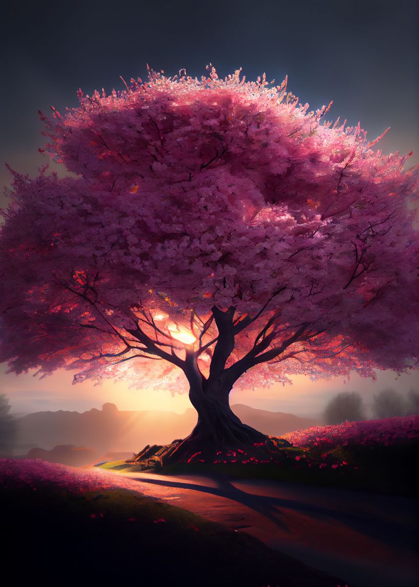 'Cherry blossom tree' Poster, picture, metal print, paint by Bofferding ...