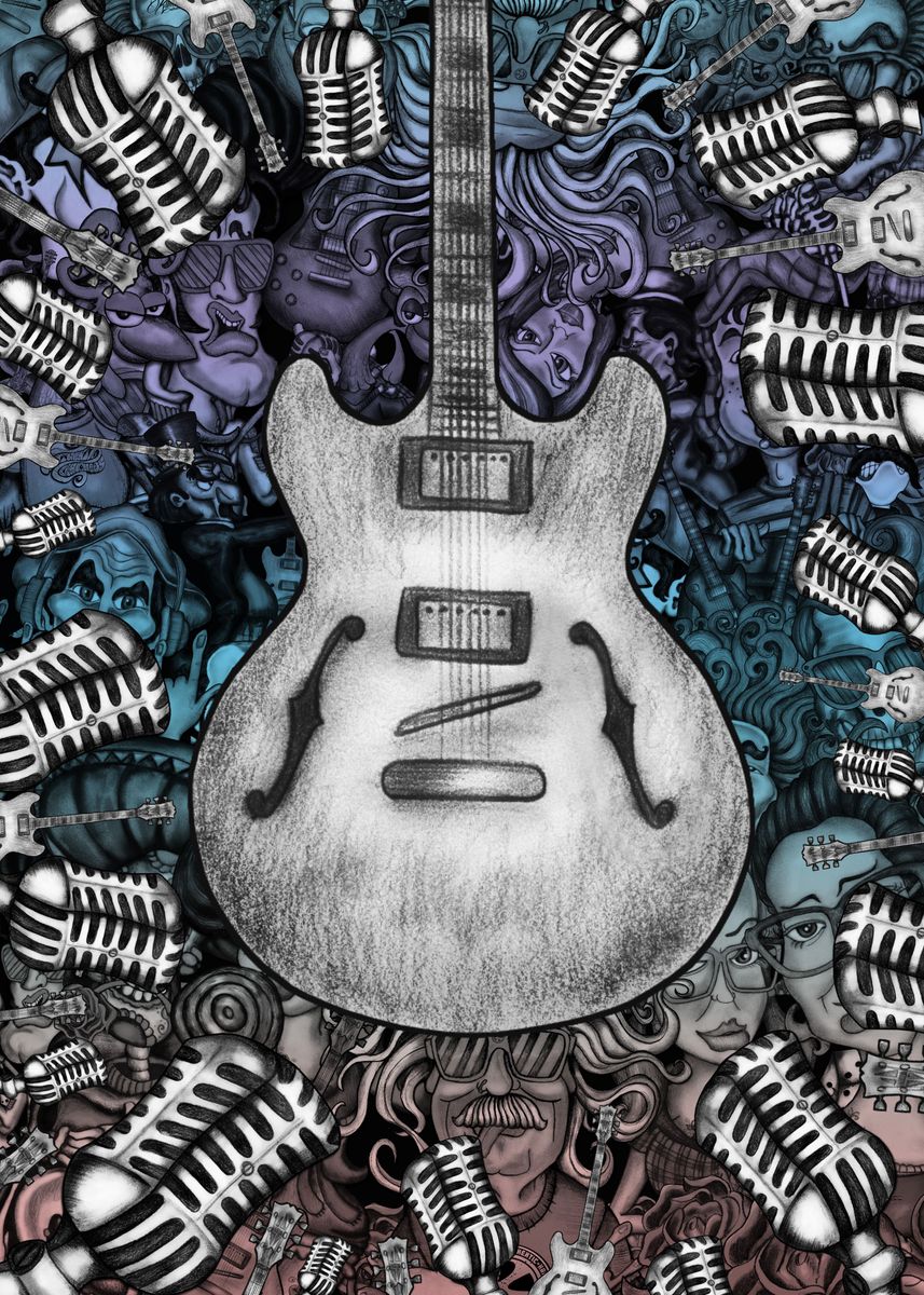 'Music' Poster, picture, metal print, paint by Helinton Andruchechen ...