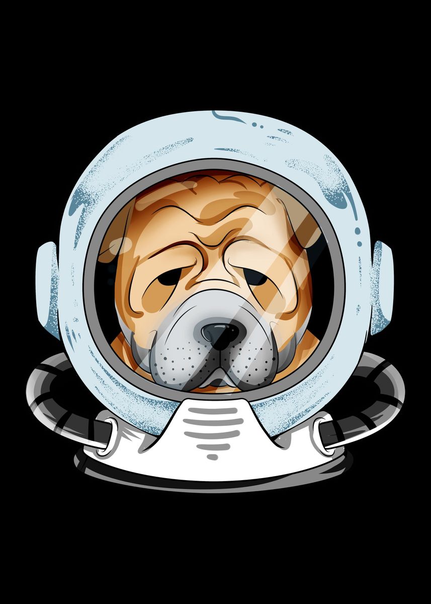 'Shar Pei Universum Astrona' Poster, picture, metal print, paint by ...