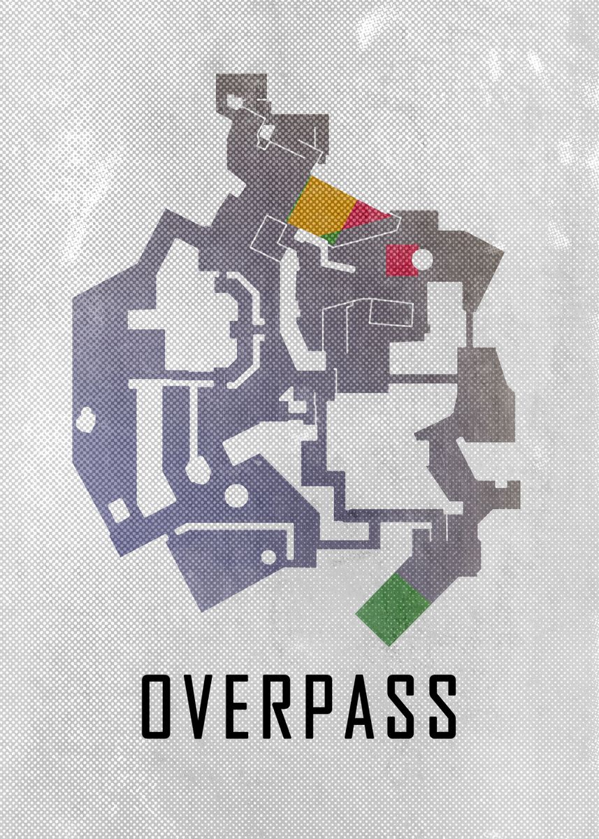 'Overpass Map White' Poster, picture, metal print, paint by Counter ...