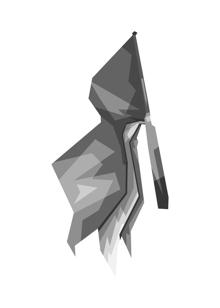 'Flag Red Grayscale' Poster, picture, metal print, paint by Rizky Dwi ...