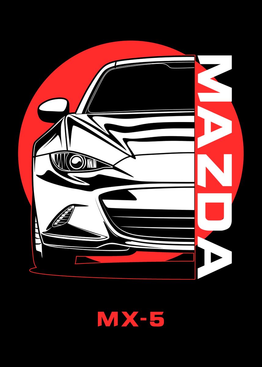 'Mazda MX5' Poster, picture, metal print, paint by Faissal Thomas ...