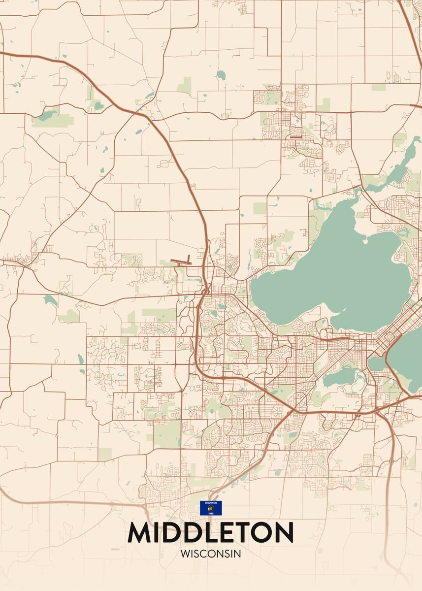 'Middleton WI' Poster, picture, metal print, paint by IMR Designs ...