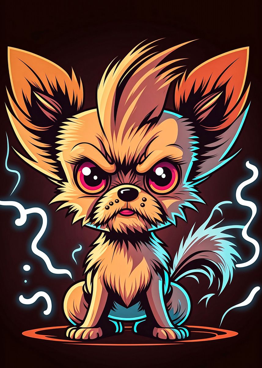 'Tiny Evil Dog' Poster by Funny Fur | Displate