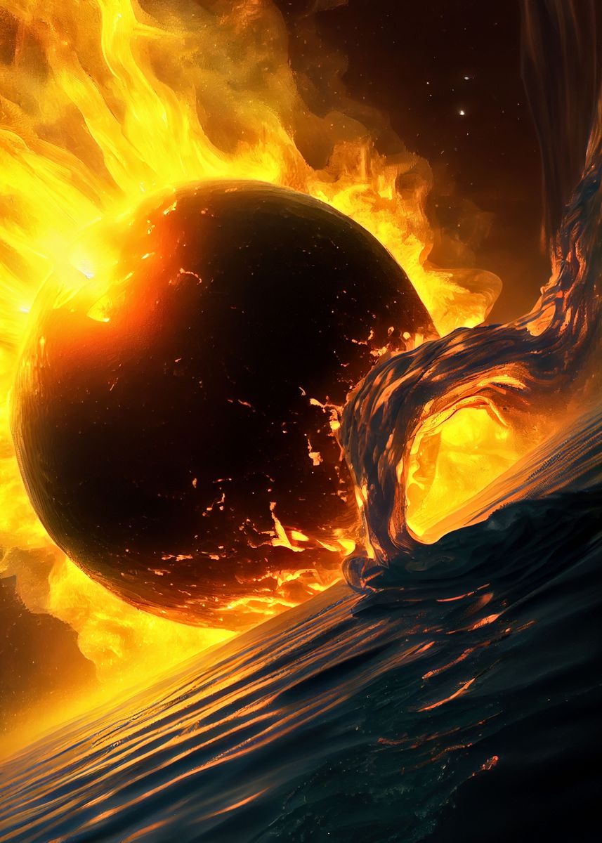 'Cosmic Collision ' Poster, picture, metal print, paint by Steel Canvas ...