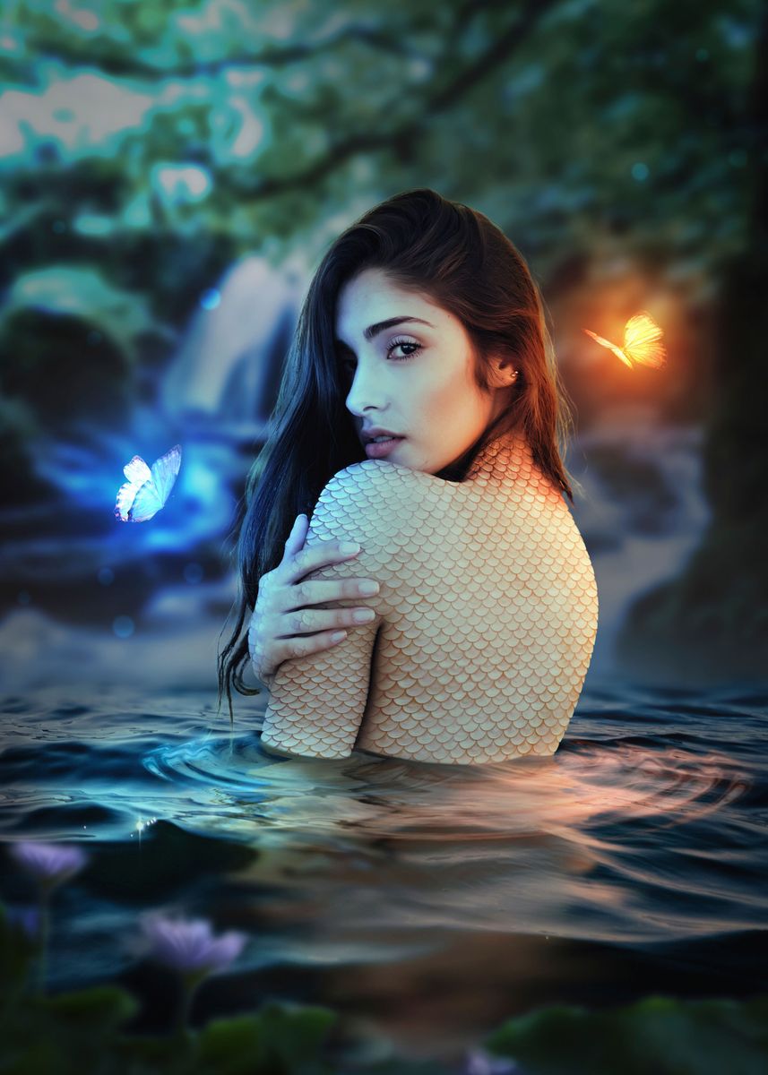 'Enchanted Forest Mermaid' Poster, picture, metal print, paint by ...