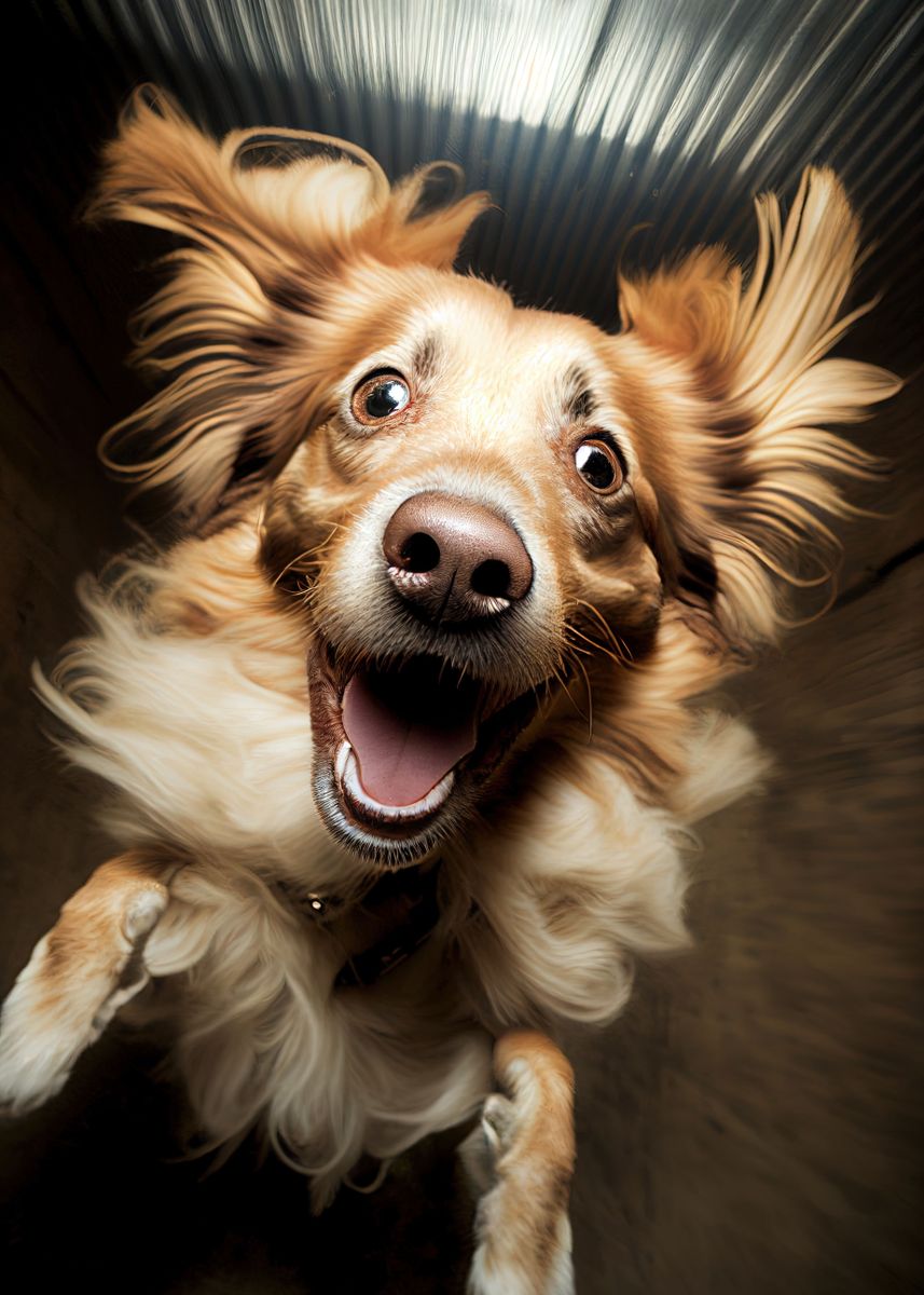 'Excited Lovely Dog' Poster, picture, metal print, paint by Youwantit ...