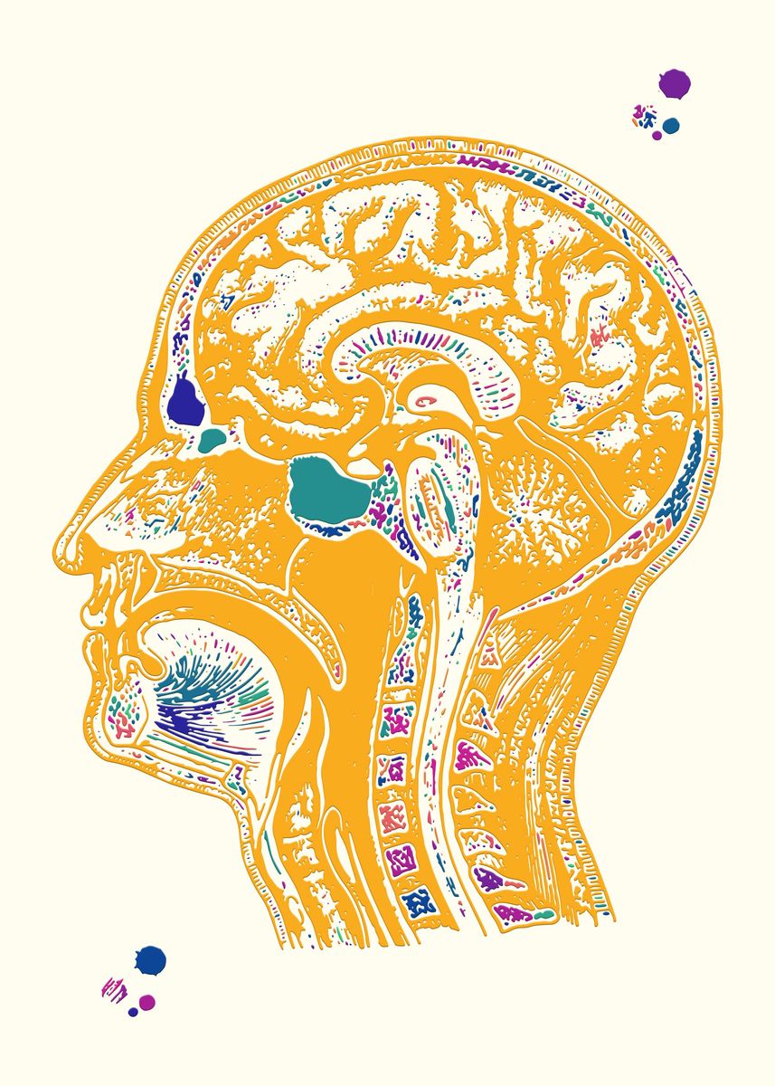 'Painting Human Head' Poster, picture, metal print, paint by Dutton Jerrell | Displate