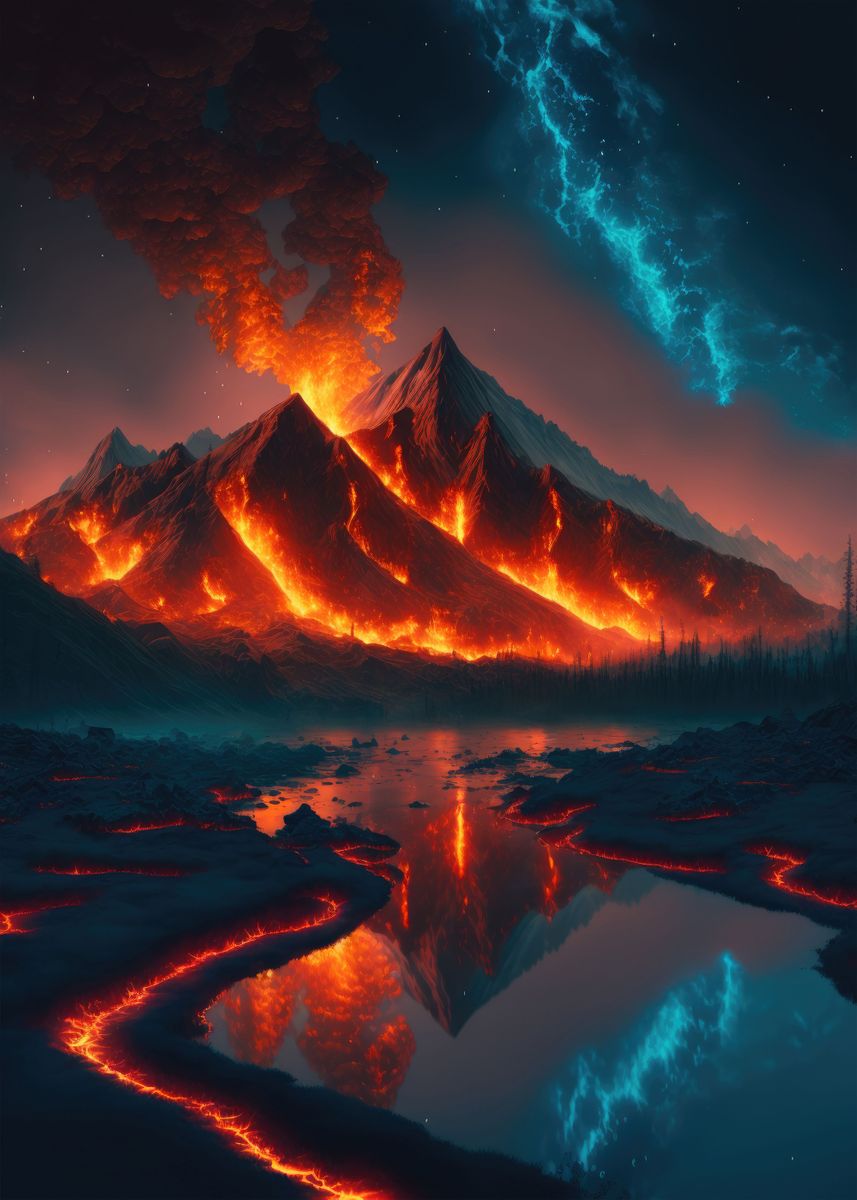 'World of Fire' Poster, picture, metal print, paint by murtzart | Displate