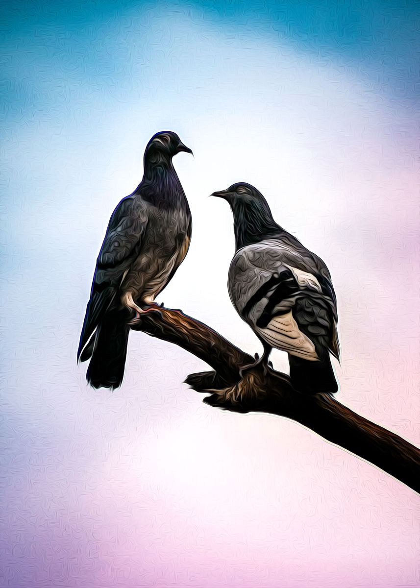 'Pigeon' Poster, picture, metal print, paint by Tiker Arts | Displate